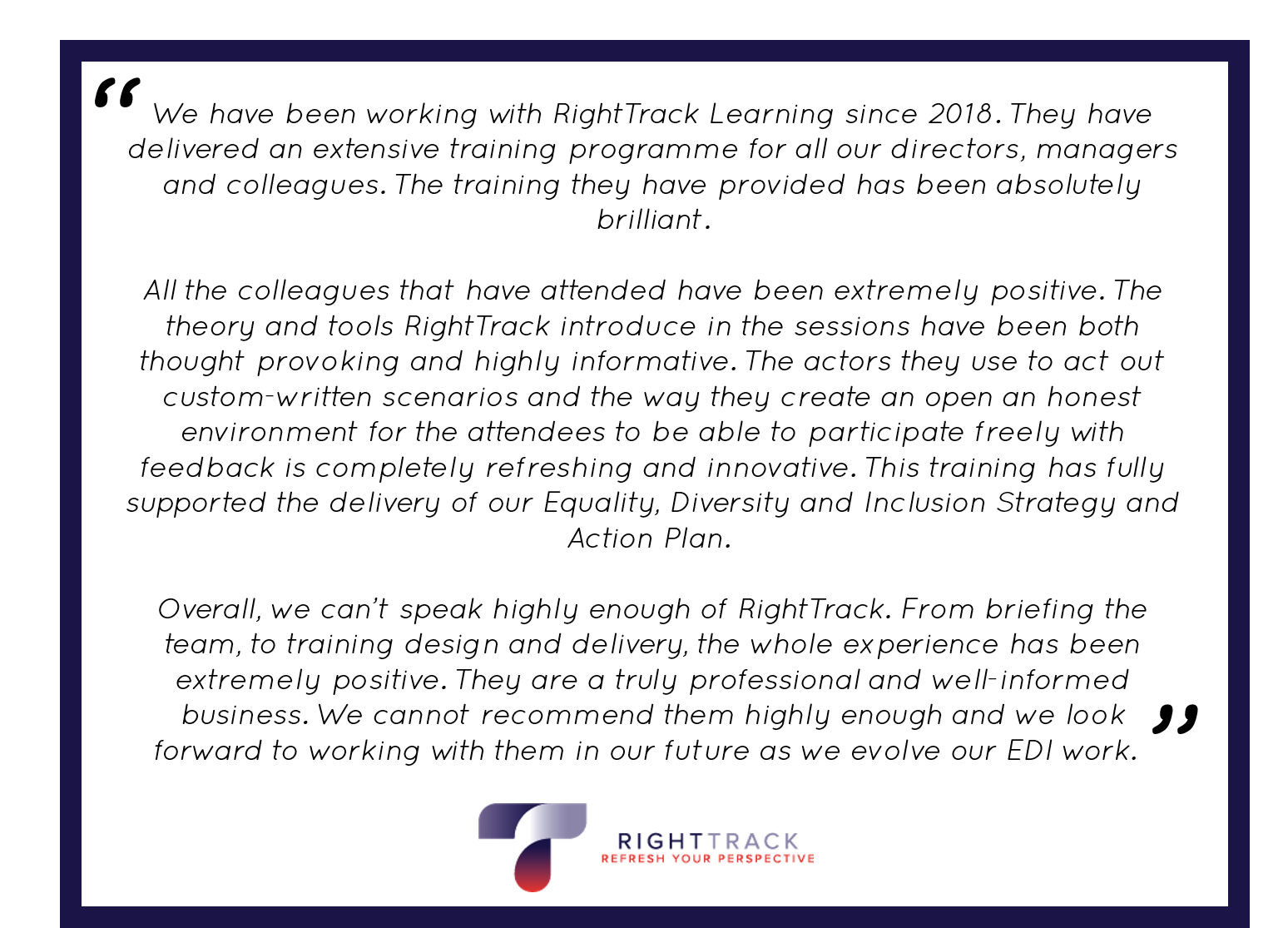 Amazing feedback from Catalyst Housing - RightTrack Learning